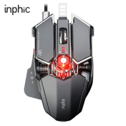 英菲克（INPHIC）PG6 游戏鼠标 电竞鼠标 吃鸡神器 绝地求生压枪宏 金属机械风 灰多少钱-什么值得买