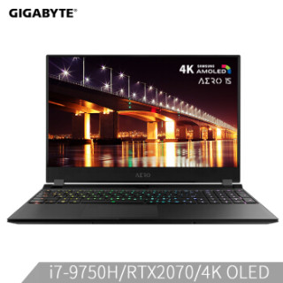 GIGABYTE 技嘉 RP75 NewAero15 15.6英寸游戏本（i7-9750H、16GB、512GB、RTX2070、4K ...