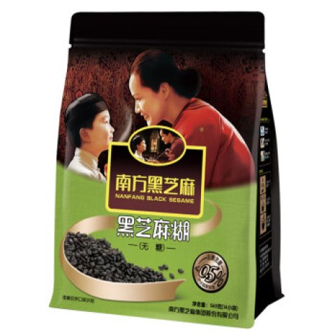 早餐黑芝麻糊_南方黑芝麻 无糖黑芝麻糊 560g（40g*14小袋） 冲饮谷物 即食 营养早餐 *2件-什么值得买