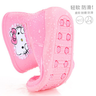 凯蒂猫儿童雨鞋女童女孩防滑胶鞋宝宝卡通幼儿低筒雨靴宝宝水鞋 P171611粉色 190mm/内长185mm【报价 价格 评测 怎么样】 -什么值得买