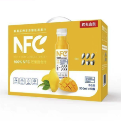 【省22.97元】农夫山泉果汁饮料_NONGFU SPRING 农夫山泉 NFC果汁饮料 100%NFC芒果混合汁300ml*10瓶 礼盒多少 ...