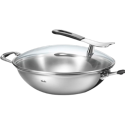【省100元】菲仕乐烹饪锅具_Fissler 菲仕乐 亚洲多层钢30厘米单柄炒锅大口径不锈钢可直立玻璃盖电磁炉燃气用多少钱-什么值得买