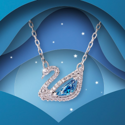 【省306.25元】施华洛世奇时尚饰品_SWAROVSKI 施华洛世奇 Dazzling Swan系列 5521074 镂空天鹅项链 38cm ...