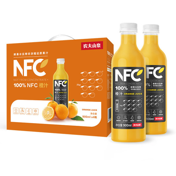 NONGFU SPRING 农夫山泉 100%NFC 橙汁 900ml*4瓶【报价 价格 评测 怎么样】 -什么值得买