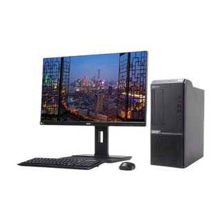 acer 宏碁 Veriton D650 十代酷睿版 23.8英寸 商务台式机 黑色 (酷睿i5-10400、核芯显卡、8GB、1TB HDD ...