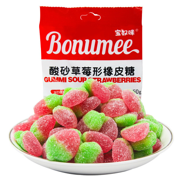 Bonumii 宝奴咪 酸砂草莓形橡皮糖 150g【报价 价格 评测 怎么样】 -什么值得买