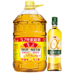 鲁花花生油_luhua 鲁花 5S压榨一级花生油5.7L 亚麻籽油750ml 食用油 粮油多少钱-什么值得买