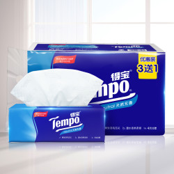 得宝抽纸_Tempo 得宝 抽纸 无香4层90抽*（3+1）包湿水不易破 纸巾 餐巾纸 卫生纸单提多少钱-什么值得买
