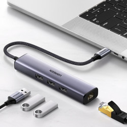 【省40元】绿联接口转换器_UGREEN 绿联 20920 Type-C扩展坞 四合一 灰色多少钱-什么值得买