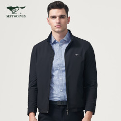 【省199元】七匹狼男外套_SEPTWOLVES 七匹狼 【奥莱清仓】七匹狼 夹克春季新品净色商务休闲立领外套茄克男装正品多少钱-什么值得买
