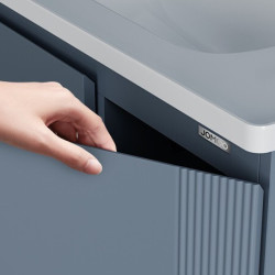 九牧浴室柜_JOMOO 九牧 A2718-168W-1 实木浴室柜套装 雾霾蓝 100cm多少钱-什么值得买