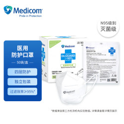 麦迪康口罩_Medicom 麦迪康 医用防护口罩N95级别灭菌级独立包装 50袋/盒多少钱-什么值得买