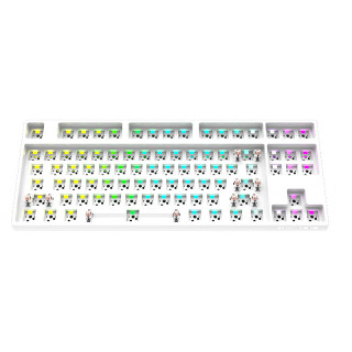 黑吉蛇 DK87机械键盘套件RGB蓝牙无线2.4G有线三模热插拔DIY客制化游戏电竞吃鸡家用办公外设 白色（RGB）套件【报价 价格 评测 ...