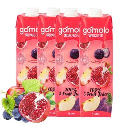 果满乐乐果汁饮料_gomolo 果满乐乐 3种水果混合果汁 1L*4瓶多少钱-什么值得买