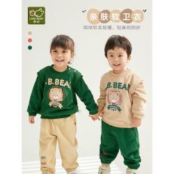 拉比女童装_LABI BABY 拉比 童装儿童卫衣2022秋季新款男女童可爱卫衣宝宝休闲百搭上衣 卡其 100cm多少钱-什么值得买