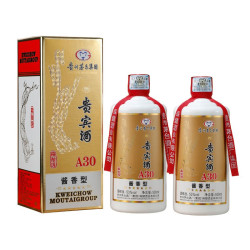 【省1199元】无白酒_贵州茅台集团茅乡贵宾酒-高度白酒 53度酱香型白酒 A30精酿级 500ml*2瓶（含礼袋）多少钱-什么值得买