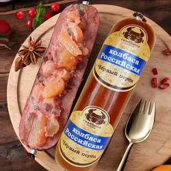 方便食品_哈客斯（HASK） 俄罗斯风味黑椒牛筋肠（牛腱子筋肠）330g 大火腿香肠 俄式特产多少钱-什么值得买