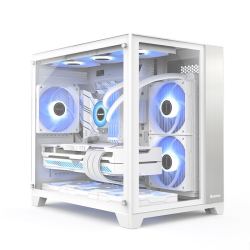 航嘉机箱_Huntkey 航嘉 S920暴风雪海景房电脑机箱台式主机m-atx白色240水冷迷你机箱多少钱-什么值得买