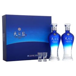 洋河白酒_YANGHE 洋河 天之蓝 蓝色经典 52%vol 浓香型白酒 480ml*2瓶 礼盒装多少钱-什么值得买