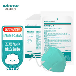 【省52.9元】稳健医疗安全健康_winner 稳健医疗 稳健（Winner）医用WN-N95防护口罩L码50袋/盒多少钱-什么值得买