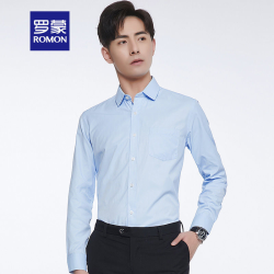 罗蒙男上装_ROMON 罗蒙 男士长袖衬衫商务休闲白衬衫男免烫工装职业正装白衬衣多少钱-什么值得买