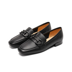 哈森女士休闲鞋_HARSON 哈森 羊皮革乐福鞋2023春新款经典马衔扣通勤方头方跟女单鞋多少钱-什么值得买