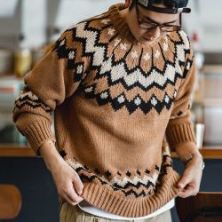 马登男上装_MADEN 马登 工装 美式复古北欧费尔岛毛衣厚实保暖提花打底针织衫男秋冬多少钱-什么值得买