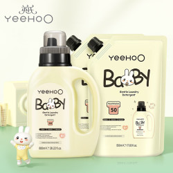 英氏母婴衣物清洁_YeeHoO 英氏 婴儿酵素柔护洗衣液套装(3瓶3袋量贩装)多少钱-什么值得买