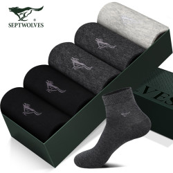 七匹狼袜子_SEPTWOLVES 七匹狼 袜子男100%纯棉休闲男袜抑菌舒适透气吸汗男士中筒袜292混2多少钱-什么值得买