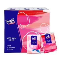 得宝手帕纸_Tempo 得宝 X into you手帕纸4层浅桃味迷你印花纸手帕7张12包多少钱-什么值得买