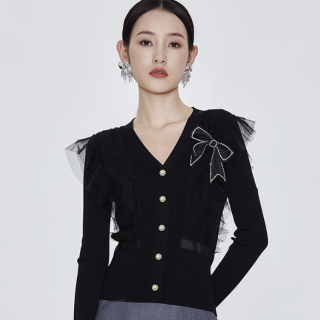Five Plus 5+ 女士V领针织衫 2NE3033130 黑色 M【报价 价格 评测 怎么样】 -什么值得买