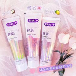 舒客牙膏_Saky 舒客 舒克美白酵素牙膏去黄牙垢牙渍亮白口气清新去口臭樱花青柠多少钱-什么值得买