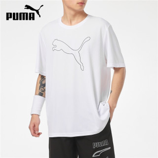 PUMA彪马短袖男女装23春夏新款户外运动休闲服透气大logo纯色经典T恤 520315-02/白色/快干聚酯材质 S【报价 价格 评测 怎么 ...
