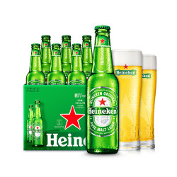 经典啤酒_Heineken 喜力 经典330ml*9瓶礼盒装（内含玻璃杯2个）喜力啤酒多少钱-什么值得买