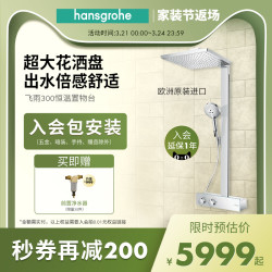 【省5000元】汉斯格雅卫浴用品_hansgrohe 汉斯格雅 飞雨系列 27362007 空气式花洒套装多少钱-什么值得买