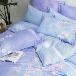 【省220元】罗莱家纺床上家纺_LUOLAI 罗莱家纺 40S全棉四件套纯棉床上用品单双人现代居家床单被套被罩 烟霞浅 紫色1.8米床220 ...