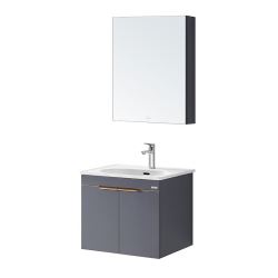 【省200元】惠达卫浴用品_HUIDA 惠达 实木轻奢浴室柜组合套装分层储物收纳镜柜洗脸盆洗手盆吊柜组合洗漱台 1561N-60含龙头套装多少 ...