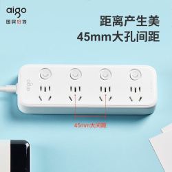 插座插排_aigo 爱国者 AC0404 新国标插排 四位五孔 1.8m多少钱-什么值得买