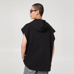 卡宾男上装_Cabbeen 卡宾 LOGO印花连帽背心宽松休闲马甲3221143002多少钱-什么值得买