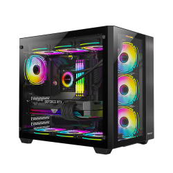 航嘉机箱_Huntkey 航嘉 S980龙卷风 全景侧透钢化玻璃海景房游戏机箱（支持ATX主板/360水冷） S980龙卷风-黑色 支持240/360水冷/10个风扇位/ATX主板多少钱-什么值得买