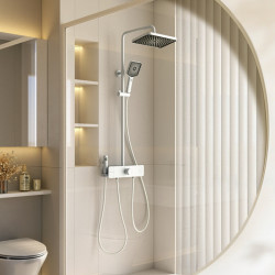 【省555元】恒洁花洒_HEGII 恒洁 HMF927-333B-WS 漾系列Y60 淋浴花洒套装多少钱-什么值得买