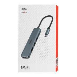 爱国者接口转换器_aigo 爱国者 T05-H1 5合一HUB(HDMI、USB3.2/2.0、PD100W）多少钱-什么值得买