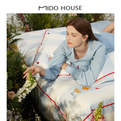 【省160元】铭都家居床品件套_MIDO HOUSE 铭都家居 爱丽丝联名 爱丽丝和柴郡猫 100支贡缎四件套 1.5m床单款多少钱-什么值得买