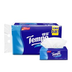 得宝抽纸_Tempo 得宝 抽纸 无香4层90抽*（3+1）包湿水不易破 纸巾 餐巾纸 卫生纸单提多少钱-什么值得买
