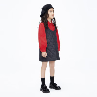 little MO&Co.防泼水防油 little moco童装23女童背心连衣裙菱形格夹棉裙子 黑色 120/56【报价 价格 评测 怎么样】 -什么值得买