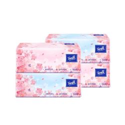 得宝抽纸_Tempo 得宝 抽纸 樱花味4层加厚90抽*4包湿水不易破 纸巾 餐巾纸 卫生纸单提多少钱-什么值得买
