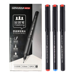 金万年中性笔_Genvana 金万年 小红帽针管笔手绘工程图纸绘图绘画机械建筑考试笔用快干水性纤维笔12支多少钱-什么值得买