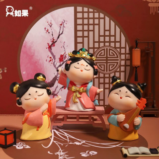 Roogo 如果 古风唐仕女小摆件盲盒桌面公仔手办潮流人偶套装礼盒女生 唐八艺盲盒系列（8个组合装）【报价 价格 评测 怎么样】 -什么值得买