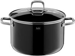 Silit烹饪锅具_Silit Elegance Line 砂锅大号，24 厘米，玻璃盖，感应砂锅 6.4 升，Silargan 功能陶瓷多少 ...