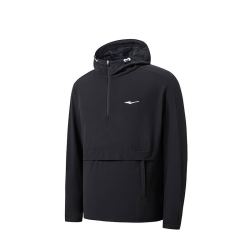 【省140元】鸿星尔克运动夹克_ERKE 鸿星尔克 男子运动风衣舒适开襟夹克外套透气跑步上衣 正黑 XL多少钱-什么值得买